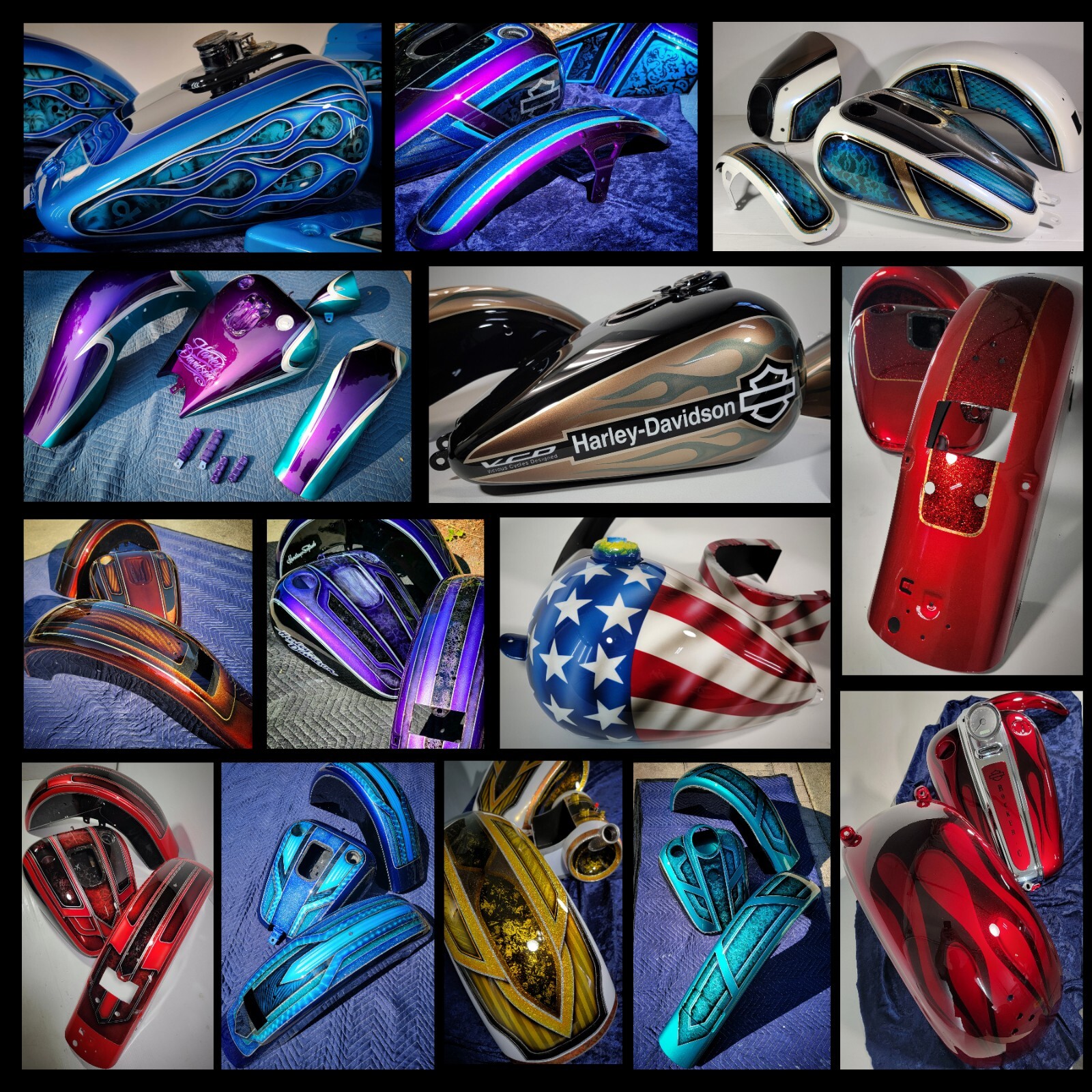 Harley-Davidson Custom Paint Patterns&Designs Motorcycle Paint Fender ...