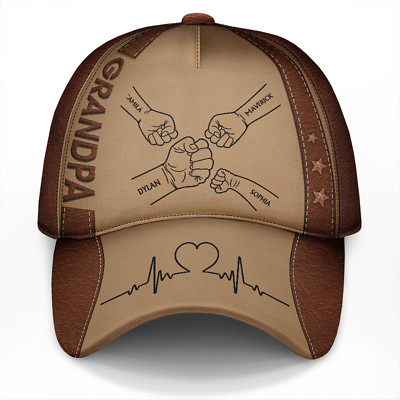 Dad Grandpa Kids Holding Hands Gift For Father Classic Baseball Cap ...