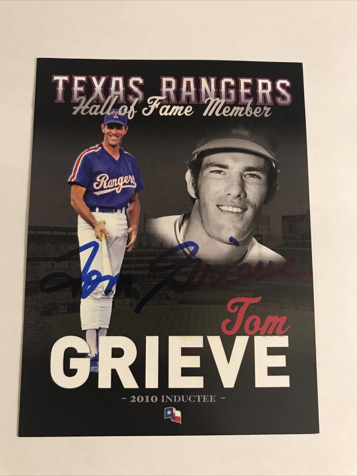 TOM GRIEVE, 100% AUTHENTIC AUTOGRAPHED PHOTO, BASEBALL STAR ! TEXAS ...