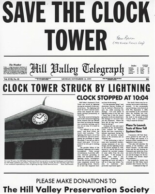 ELSA RAVEN SIGNED BACK TO THE FUTURE 8x10 MOVIE PHOTO w/COA THE CLOCK ...