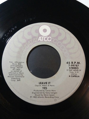 Yes - Leave It / Leave It Vocals Only 7" Vinyl EX Tested 1983 | eBay
