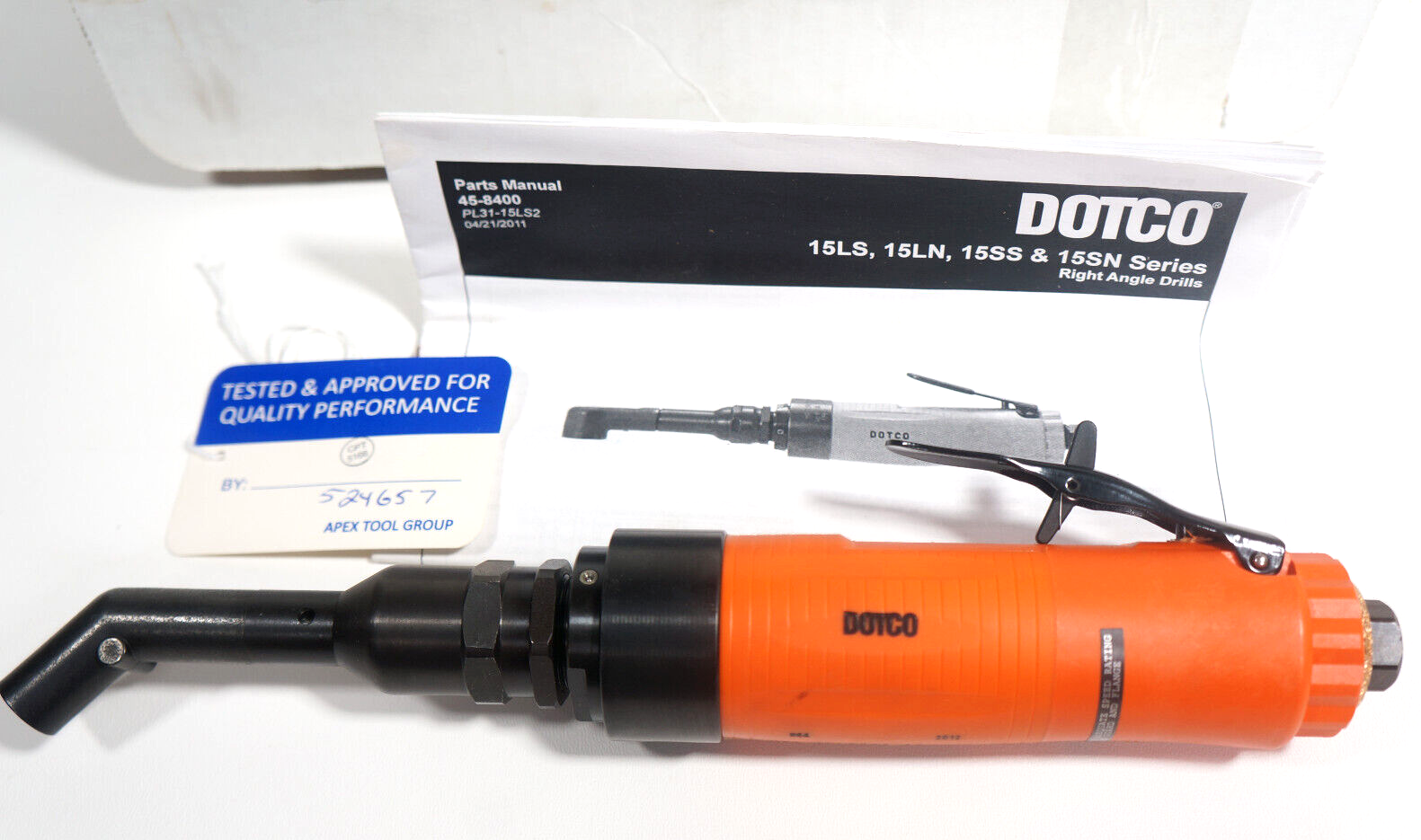 Dotco 15LN282-42 Right Angle Pneumatic Drill 3100RPM Rear Exhaust 1/4 ...