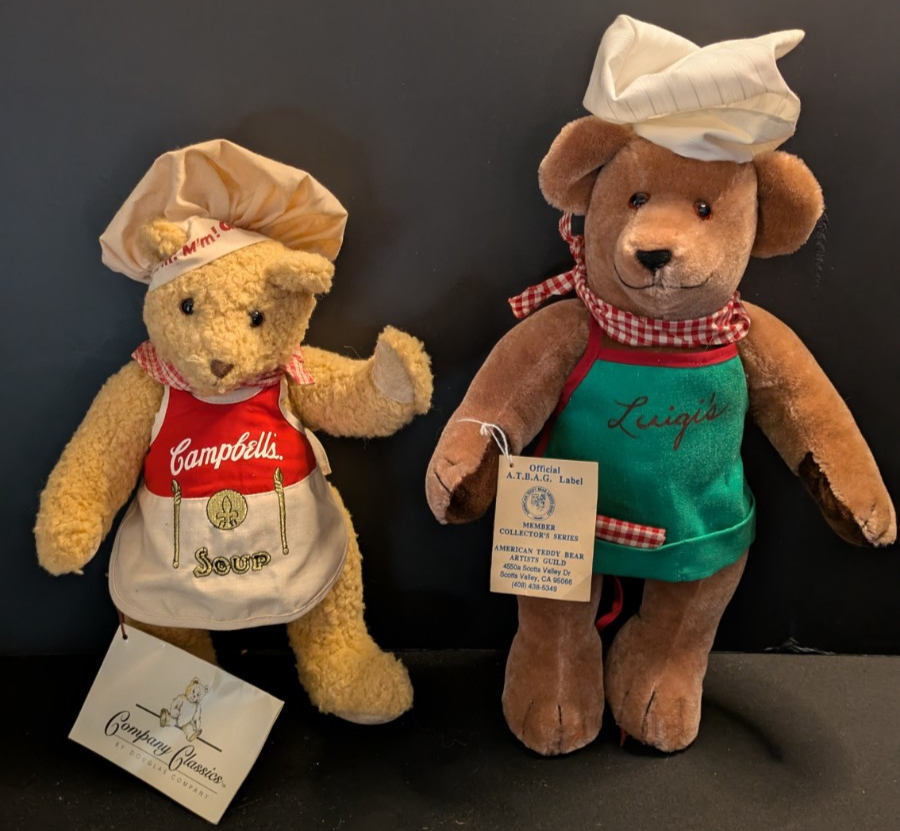 2 Vtg Bears Douglas Campbell's Soup Bear & Artist OOAK Niki Kostas ...