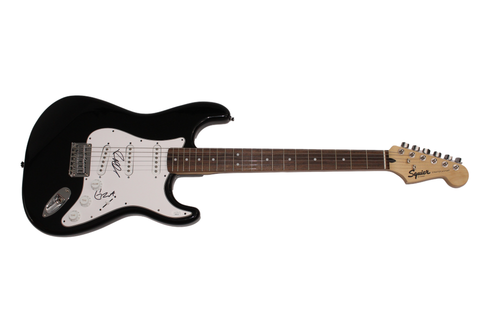 GZA & RAEKWON SIGNED AUTOGRAPH BLACK FENDER ELECTRIC GUITAR WU-TANG ...