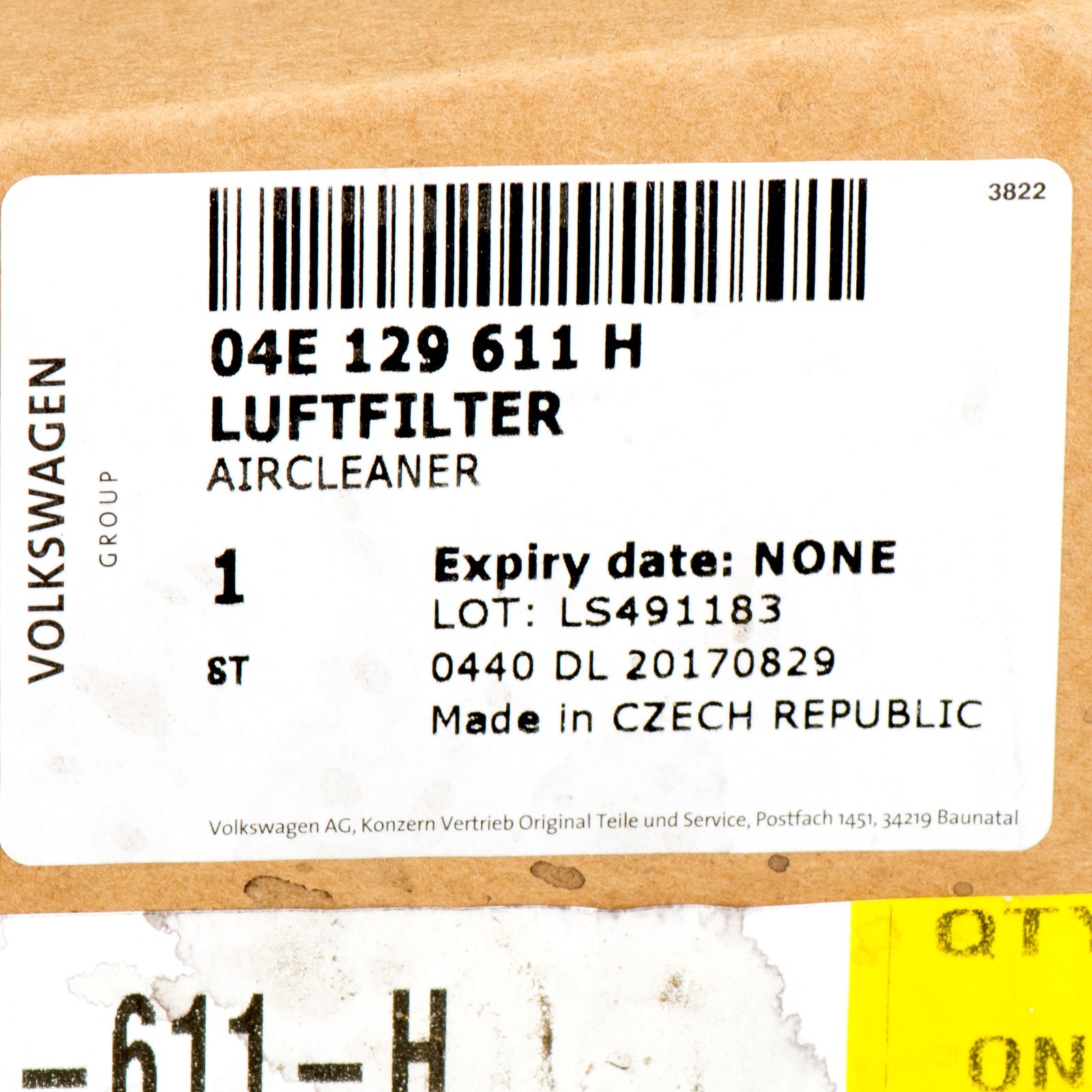 OEM NEW VW Volkswagen 2016-2018 Jetta Engine Air Cleaner Assembly 04E ...