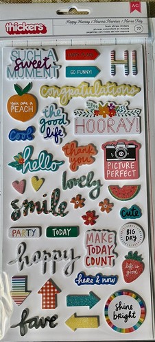 Thickers~HAPPY HOORAY Stickers~Foam Phrases~Quick Ship~Cute! | eBay