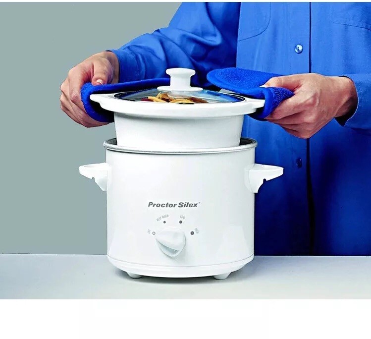 Proctor-Silex White 1.5 Quart Slow Cooker Crockpot Removable Ceramic ...