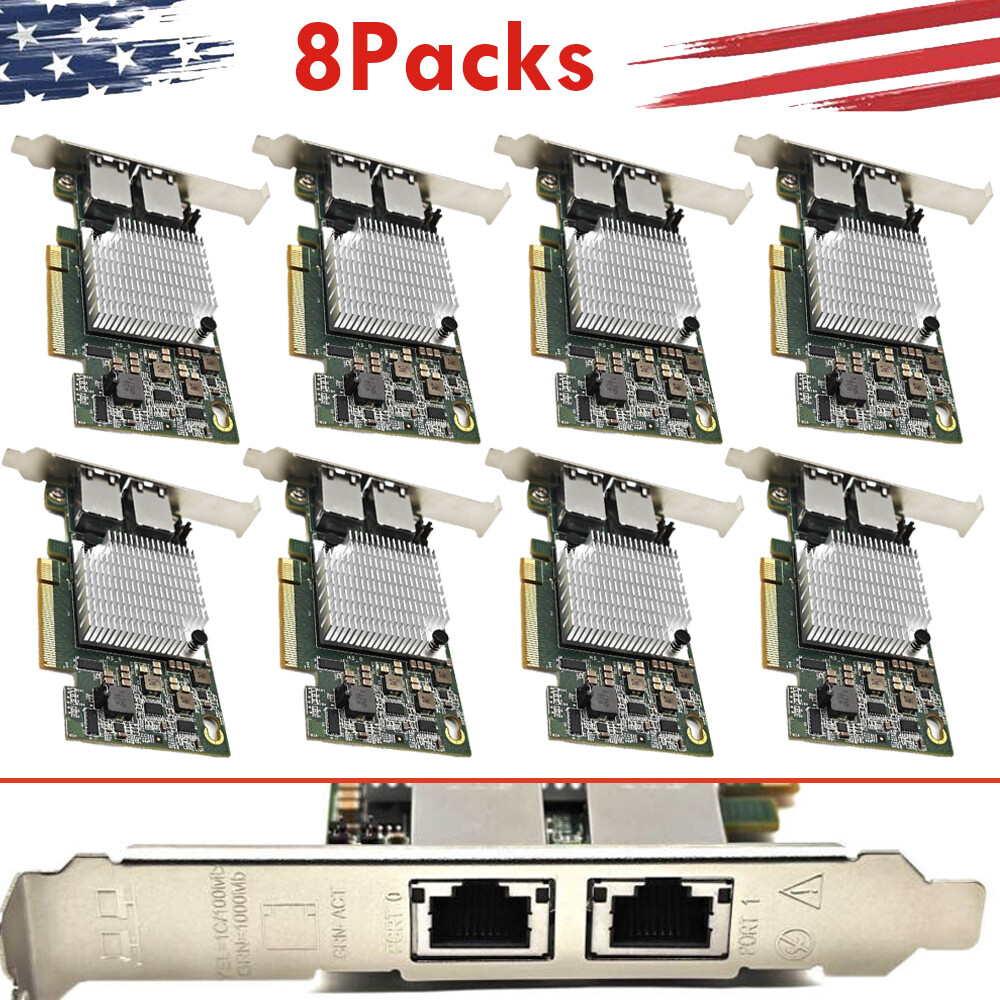 8PC Intel X540-T2 X540-AT2 10G PCI-E Dual RJ45 Ports Ethernet Network ...