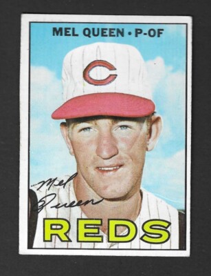 1967 Topps Baseball Card #374 B COR MEL QUEEN Cincinnati Reds VG crease ...