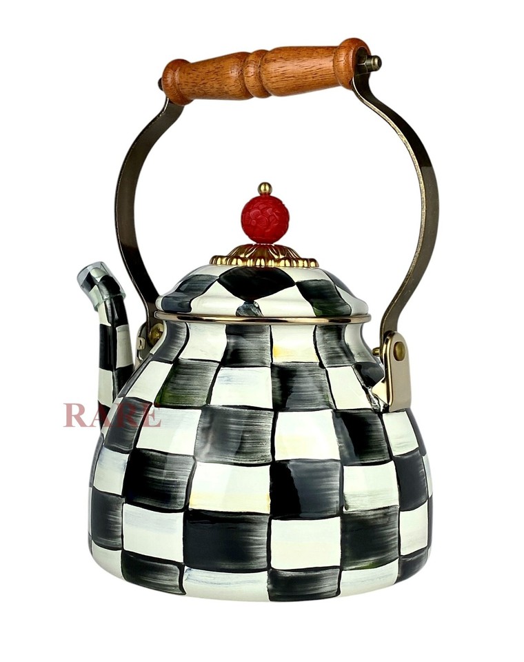 MacKenzie-Childs Courtly Check Tea Kettle 2 qt. New No Box | eBay