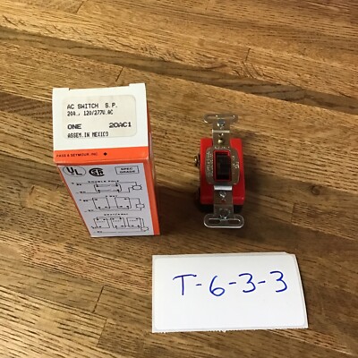 P&S PS20AC1 20AC1 BROWN SINGLE POLE SWITCH 20 Amp 120-277 Toggle ...