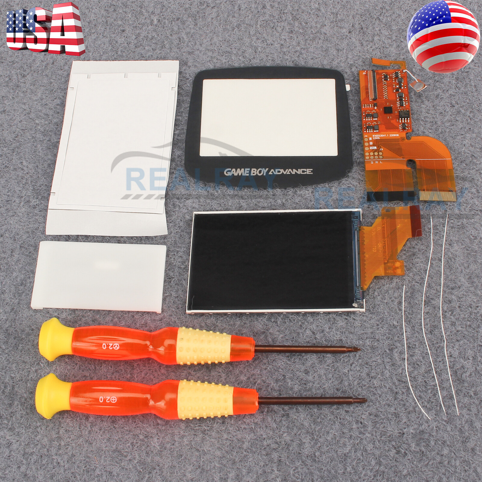 For Nintendo Gameboy Advance GBA IPS V2 screen Backlit Mod LCD ...