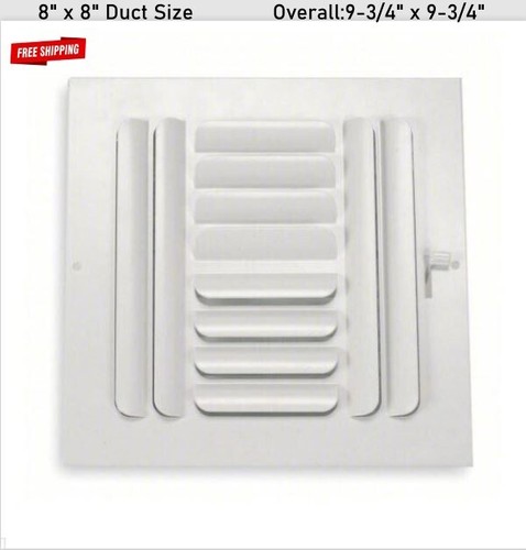 Square Air Register Grille 8" x 8" Duct Size 4-Way Adjustable Wall ...