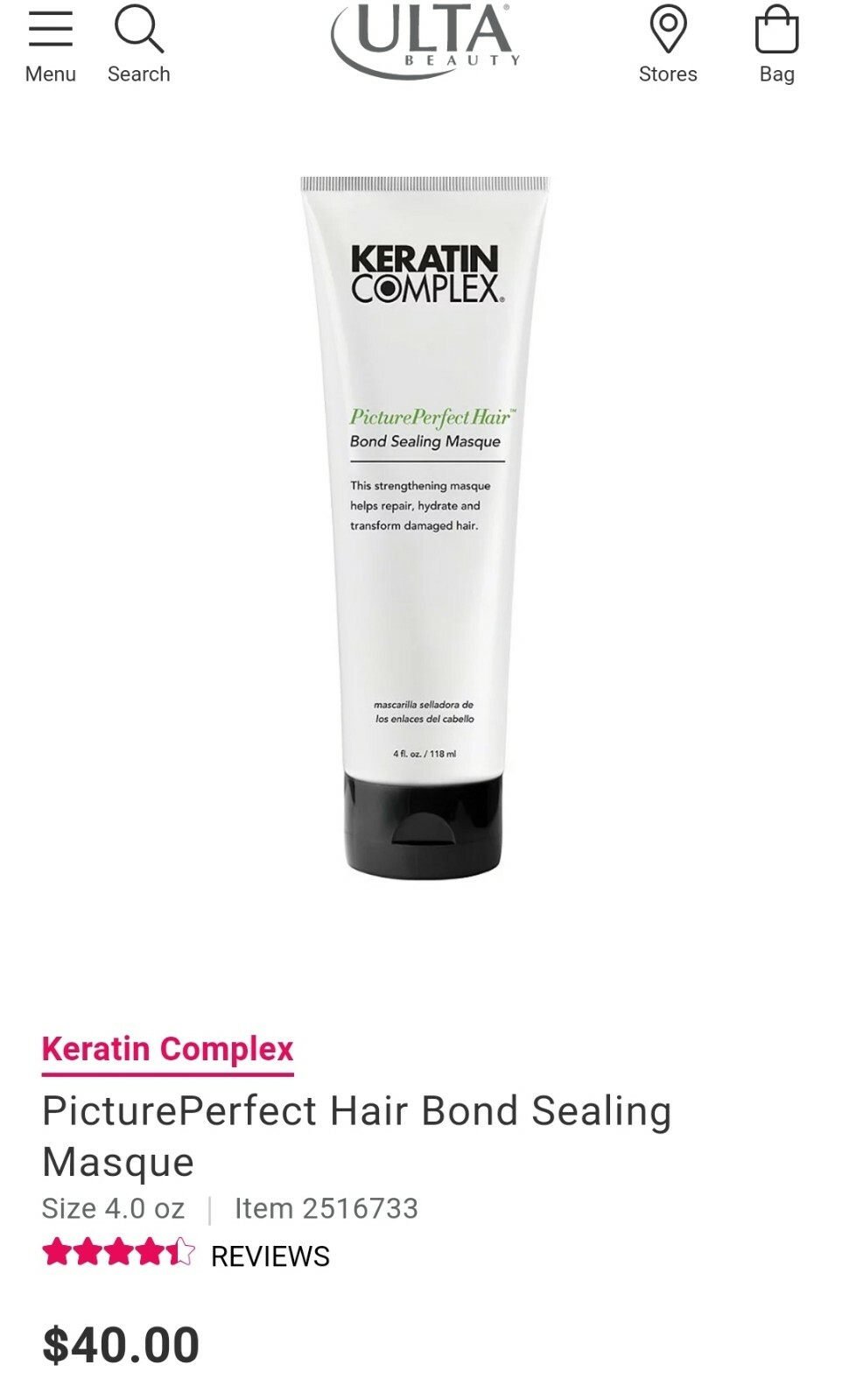 Keratin Complex Picture perfect Hair Bond Sealing Masque 4 oz each. Set ...