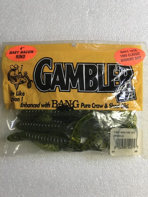 Gamble 4" Baby Bacon Rind Junebug 12pk Bass Walleye Pike Fishing Bait ...