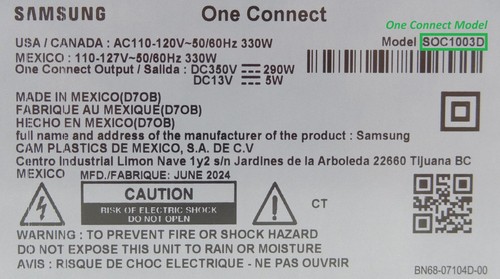 Samsung QN75LS03D QN85LS03D One Connect w/Cables BN96-56834A | TESTED ...