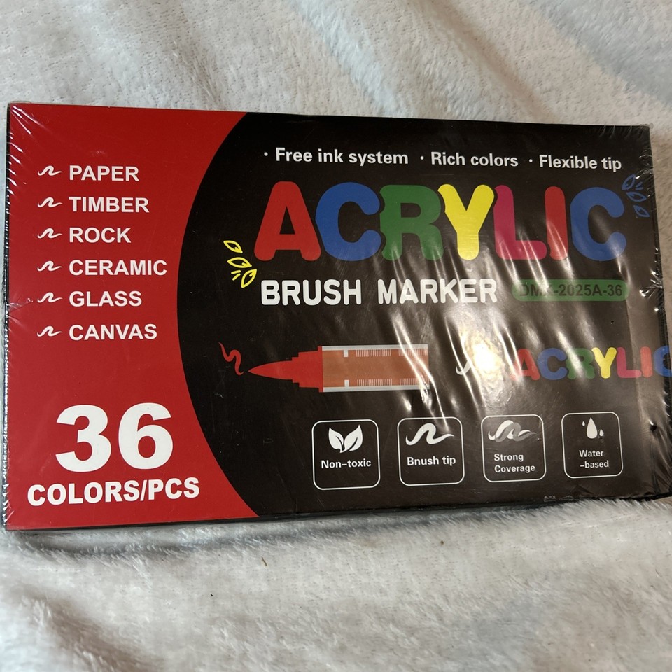 Acrylic Paint Brush Marker Set 36 Colors-DMX-2025A-36 still in the ...