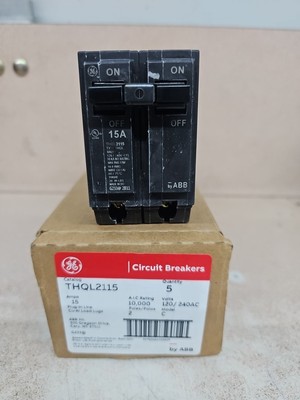 New General Electric THQL2115 2 Pole 15 Amp 120/240 Volt Plug On ...