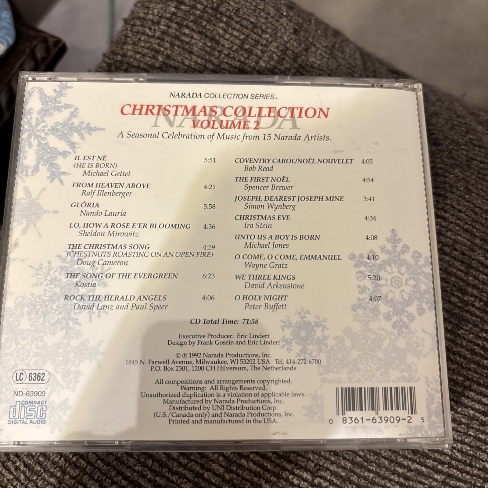 Narada Christmas Collection, Vol. 2 - Michael Gettel - audio cd - Very ...