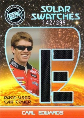 CARL EDWARDS 2009 Solar Swatches Letter E Race Used Car Cover Card 142/ ...