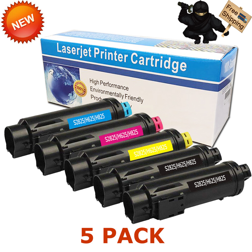 Set of 5 Multi-color Toner Set For Dell S2825cdn H825 H625 S2825 ...