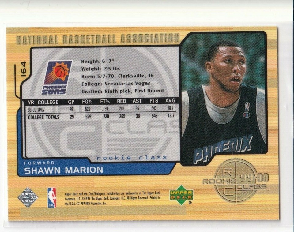 1999-00 Upper Deck #164 Shawn Marion Rookie | eBay