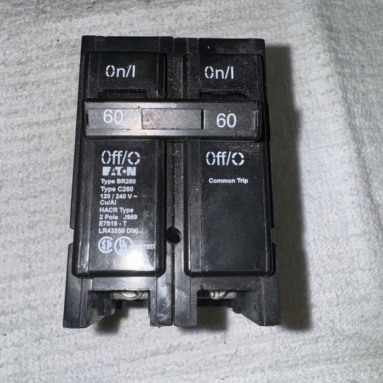 EATON CUTLER HAMMER BR260 2 POLE 60 AMP CIRCUIT BREAKER C260 (594) | eBay