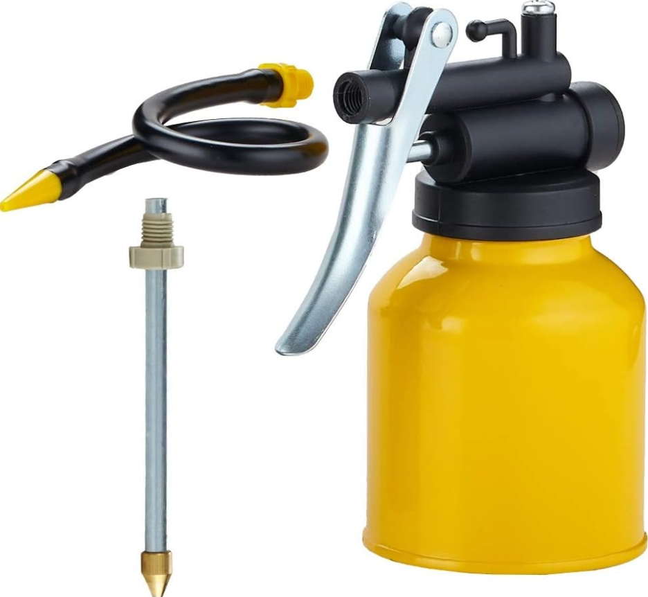 Hand Pump Oiler Level 8 oz Can Professional Capacity Pump Oiler Metal ...
