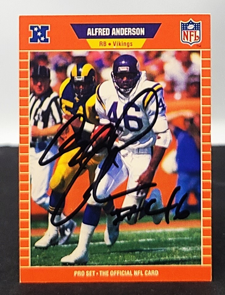 ALFRED ANDERSON Signed 1989 Pro Set Football Card #226 Minnesota ...
