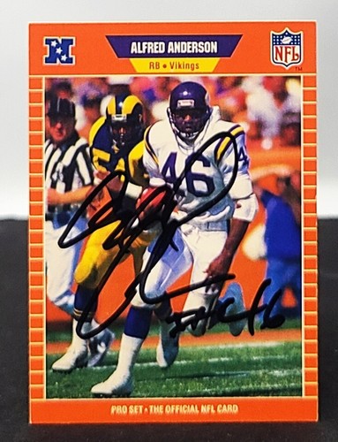 ALFRED ANDERSON Signed 1989 Pro Set Football Card #226 Minnesota ...