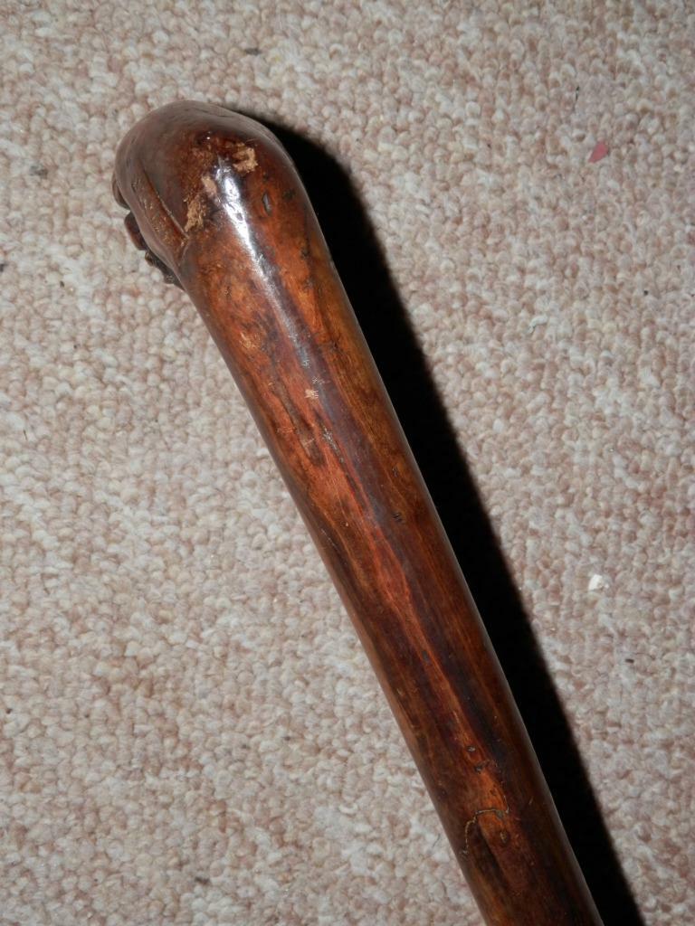 Antique Olive Wood Greek Kepkypa (Corfu) Stick W/ Hand-Carved Fist Top ...