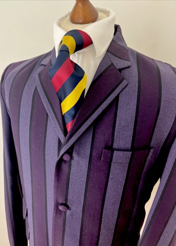 Madcap Mod Revival Boating Blazer Purple Striped 3 Button Mens 42R 60’s ...