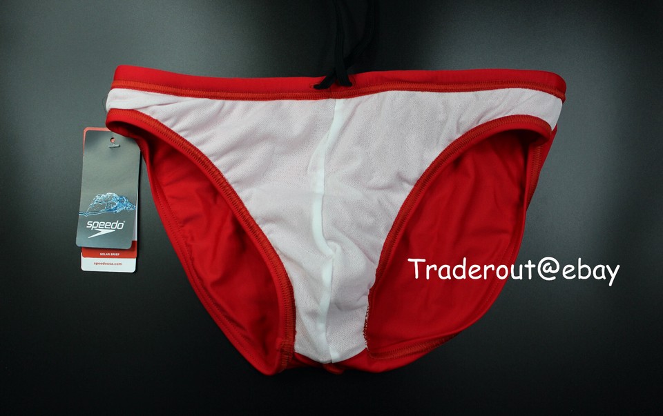 Speedo Men Red solar swim brief bikini Swimwear size 30 32 34 36 38 | eBay