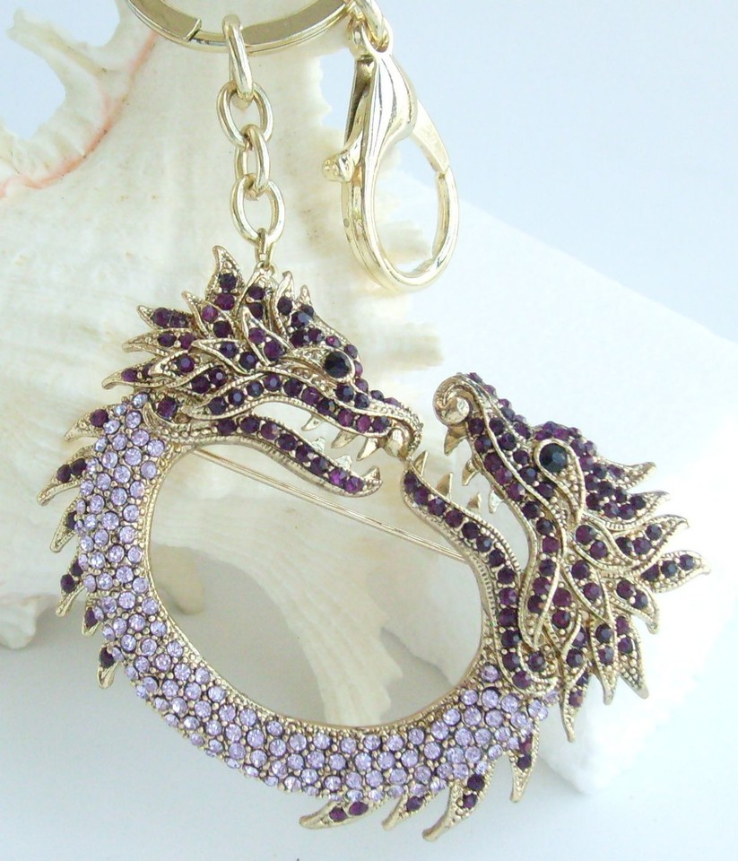 Unique Austrian Crystal Chinese Dragon Keychain Pendant 05007 | eBay