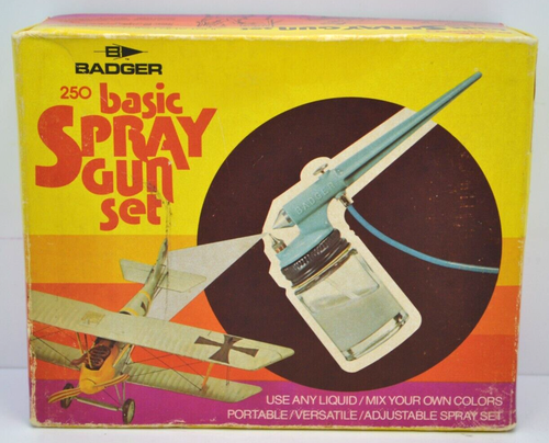 Vintage BADGER Model-250 SPRAY GUN SET Air-Brush Refinishing Touch-up ...