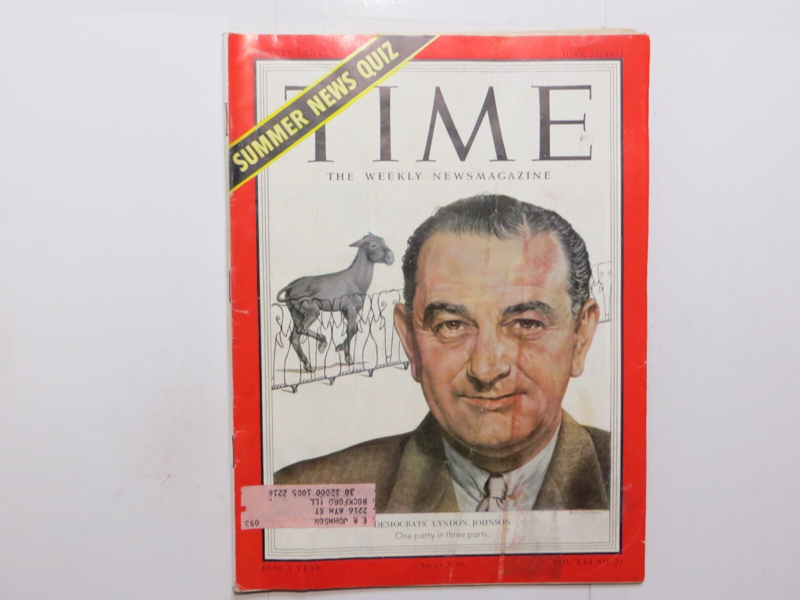 JUNE 22, 1953 TIME MAGAZINE - DEMOCRATS' LYNDON JOHNSON 7W | eBay
