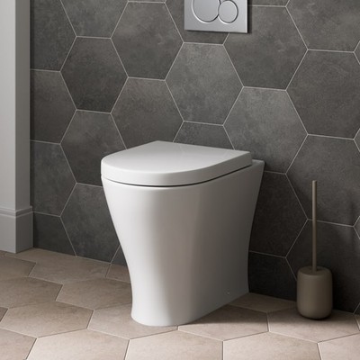 Back To Wall Toilet BTW WC Pan Soft Close Seat Concealed Cistern ...