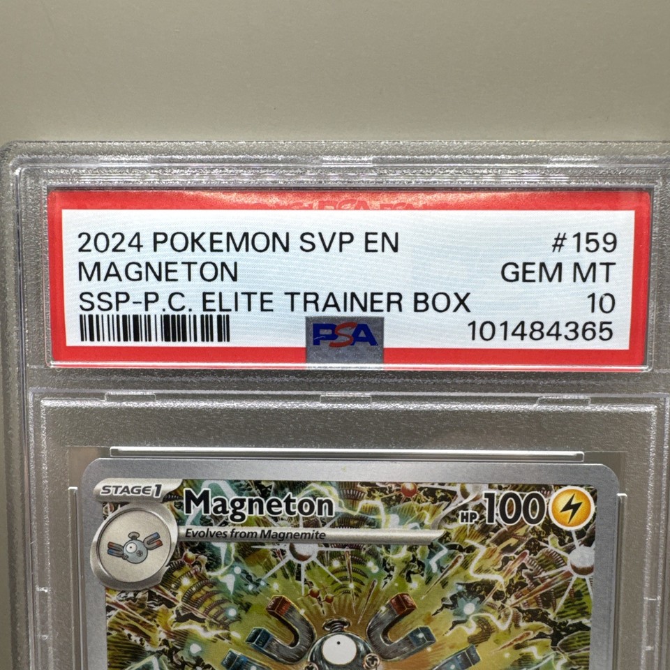 SURGING SPARKS POKEMON CENTER ETB PROMO SVP #159 MAGNETON PSA 10 FREE ...