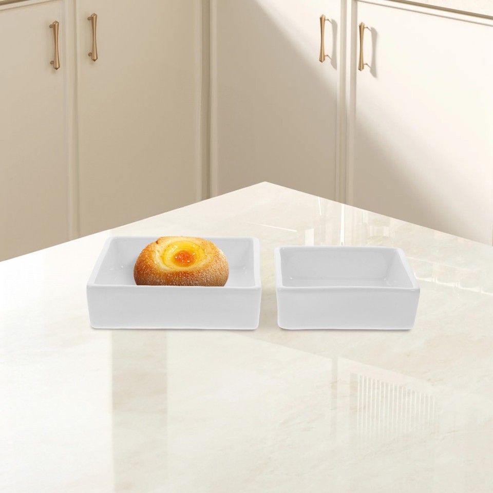 2Pcs Square Snack Bowls Soy Sauce Dish Ceramic Dip Dipping Bowls for ...