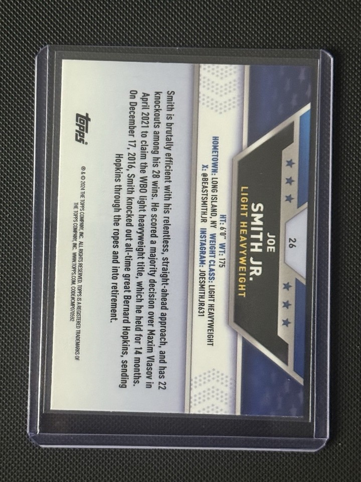 2024 Topps Chrome Boxing Joe Smith Jr /99 | eBay UK