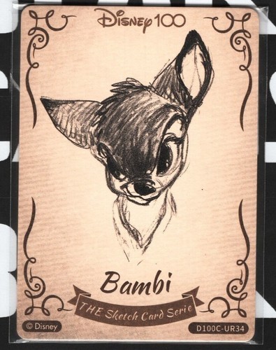 Bambi Card Fun Wood Sketch Card Disney 100 Anniversary Carnival UR34 | eBay