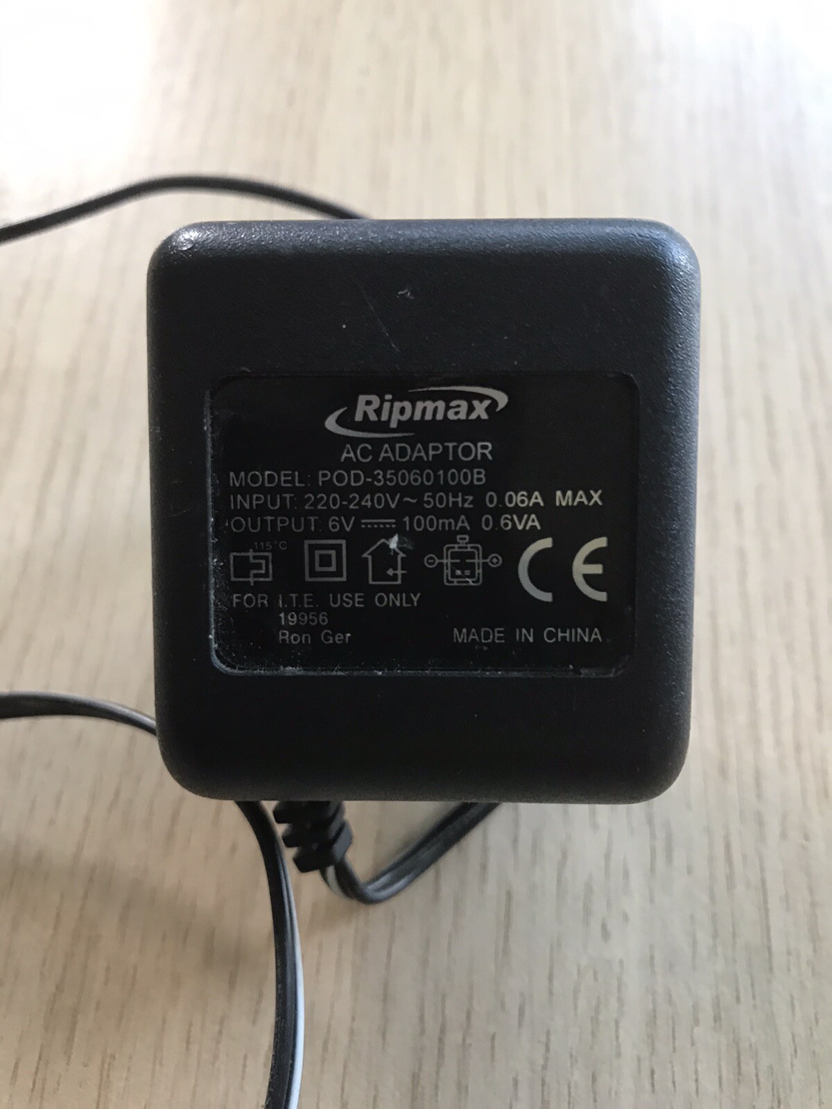 Ripmax 6v battery charger AC adaptor vintage | eBay