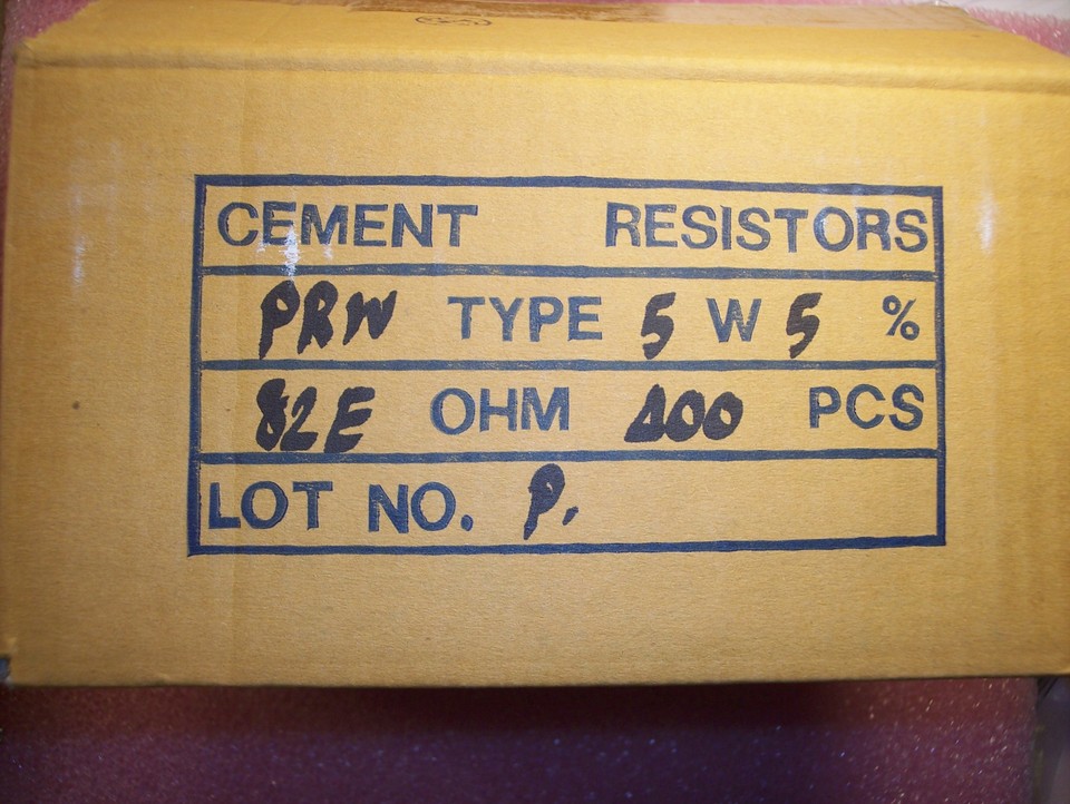 QTY (20) 82 Ohm 5W 5% AXIAL CERAMIC WIREWOUND RESISTORS PRW5-82R-5% ...