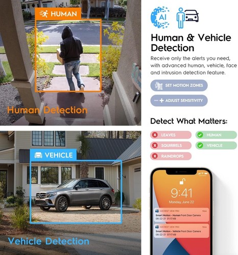 Amcrest Dual-Lens 4MP AI Outdoor Security Turret IP POE IP4M-T1044EW-AI ...