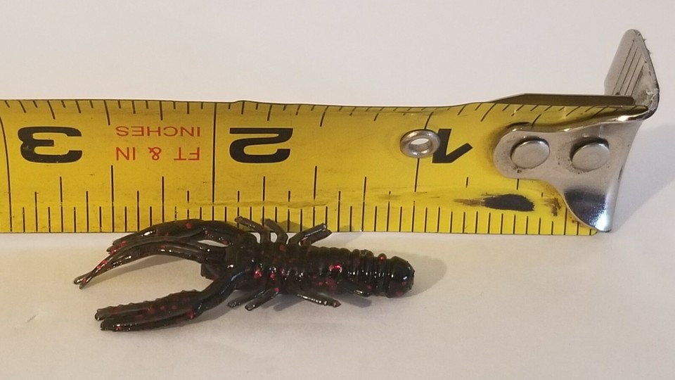 100ct Smoke 1.5" Micro Fishing Baits Panfish Lures Trout Crawfish Black ...