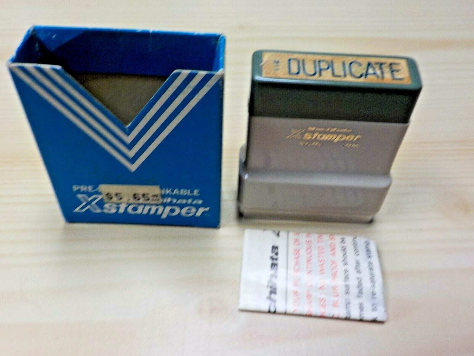 Vintage Shachihata Xstamper "DUPLICATE" pre-inked re-inkable Stamp ...