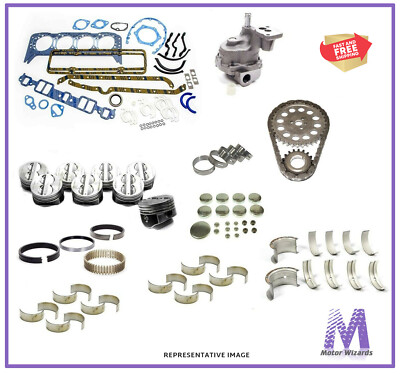 GM Chevy 454 V8 GEN VI (6) Marine Engine Rebuild Kit Pistons (STD Rot ...