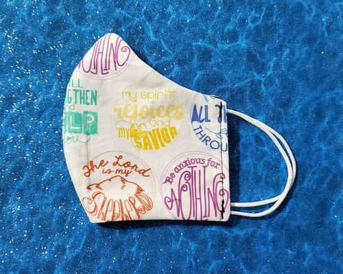 Washable Handmade Fabric Face Mask filter pocket ENCOURAGING BIBLE ...