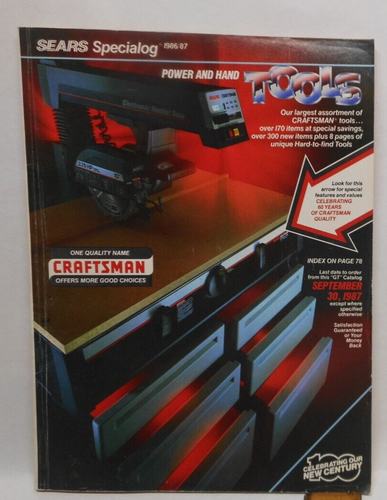 Sears Craftsman Power and Hand Tools Catalog 1986-1987 Specialog | eBay