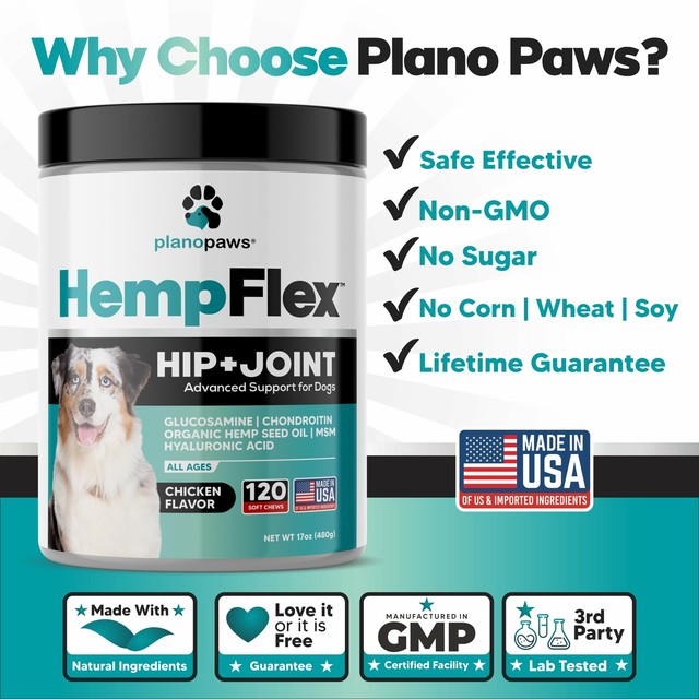 Hempflex Pain (arthritis) Relief for Dogs Safe All-natural Hemp Oil in ...